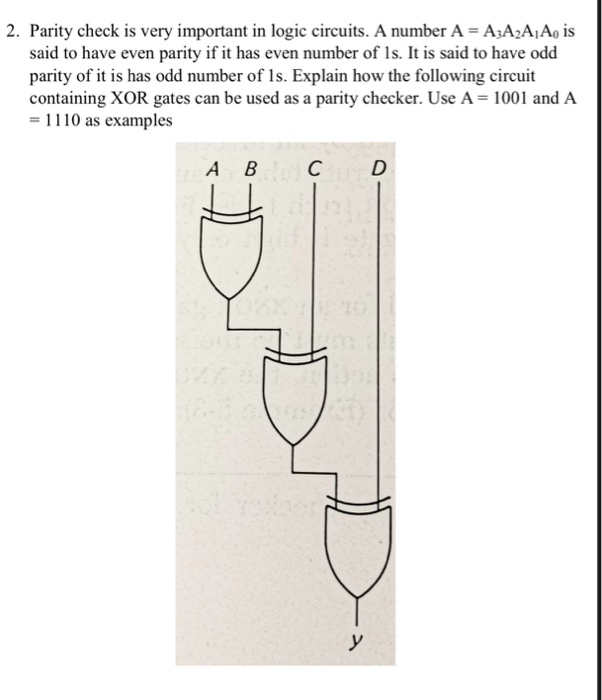 Solved 2. Parity check is very important in logic circuits. | Chegg.com