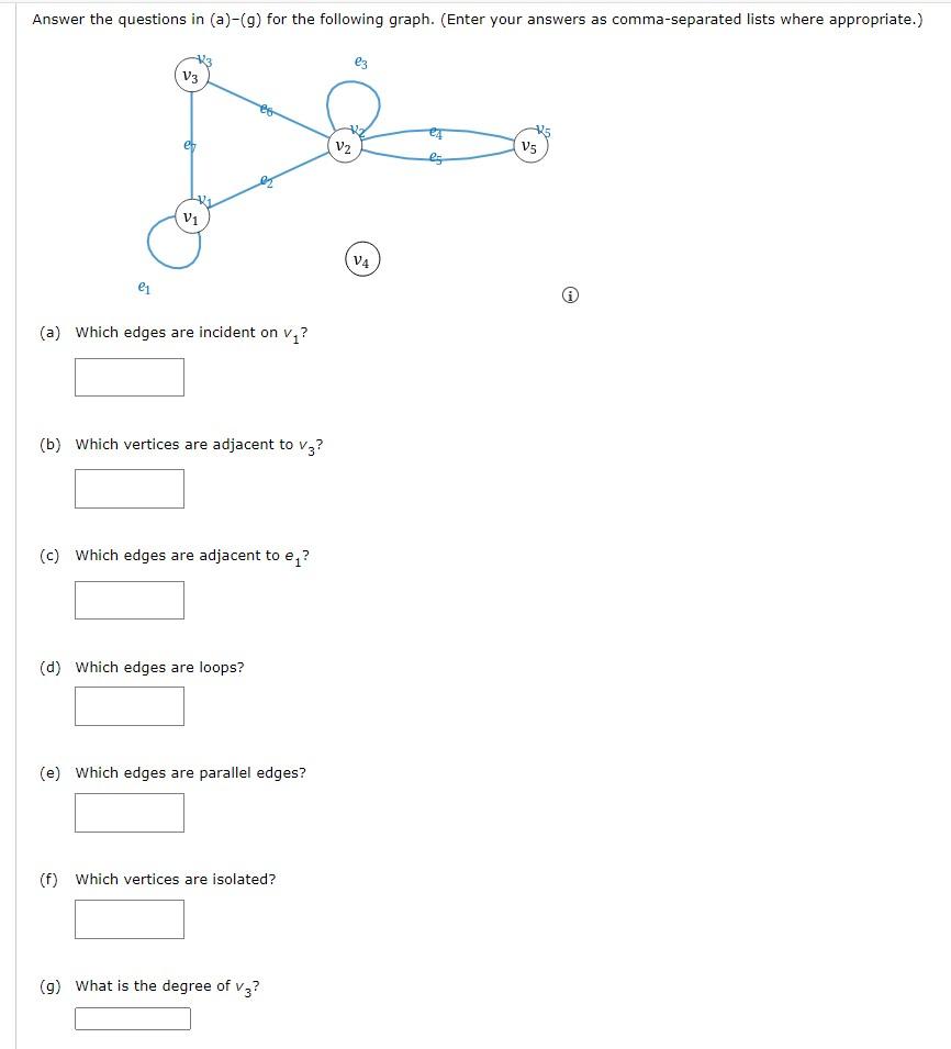 Solved Answer the questions in (a) −(g) for the following | Chegg.com