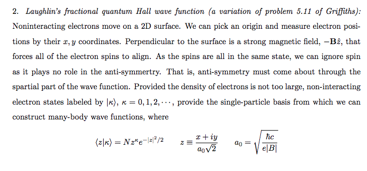 2. Laughlin's fractional quantum Hall wave function | Chegg.com