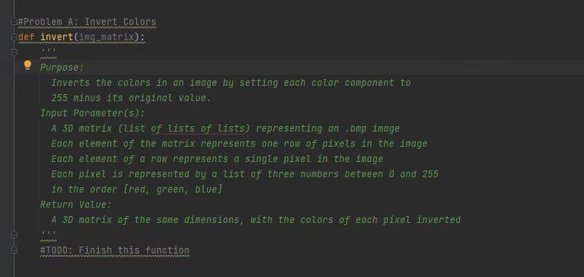 Solved Problem A. ( 7 points) Invert Colors First, you will | Chegg.com
