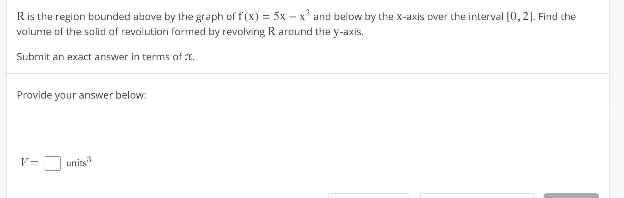 Solved R is the region bounded above by the graph of | Chegg.com