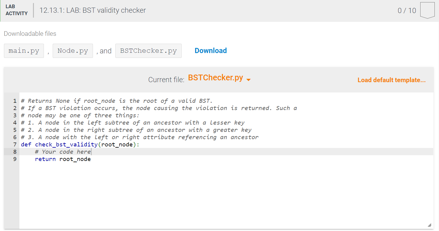 Solved 12 13 Lab Bst Validity Checkerstep 1 Inspect The