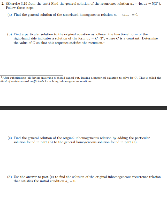 Solved 2. (Exercise 3.19 from the text) Find the general | Chegg.com