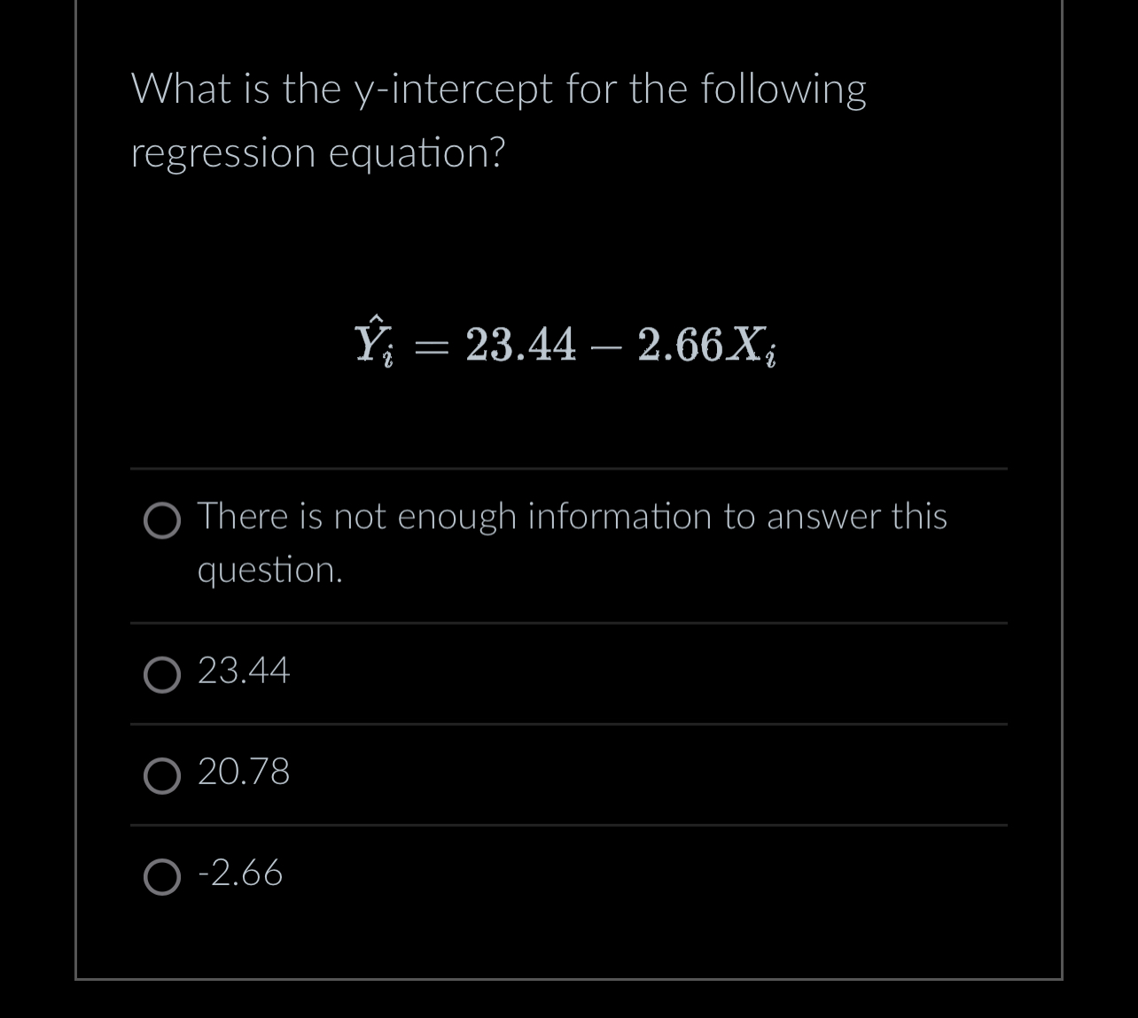 Solved What is the y-intercept for the following regression | Chegg.com