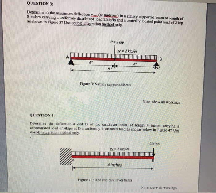 Solved Determine A The Maximum Deflection V Max At Midspan