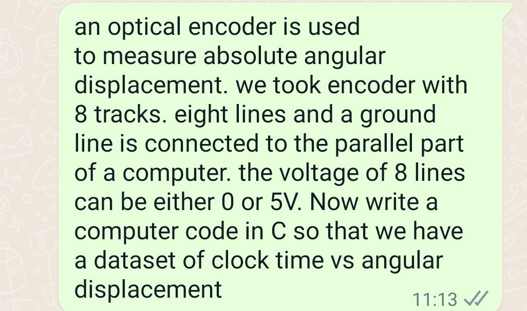 Solved an optical encoder is used to measure absolute | Chegg.com