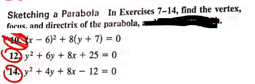 Solved Sketching a Parabola In Exercises 7-14, find the | Chegg.com