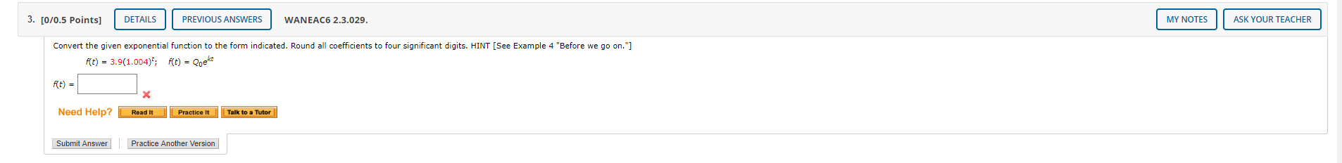 Solved 3. [0/0.5 Points] DETAILS PREVIOUS ANSWERS WANEAC6 | Chegg.com