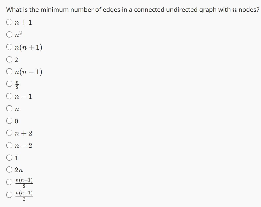 Solved What is the minimum number of edges in a connected | Chegg.com