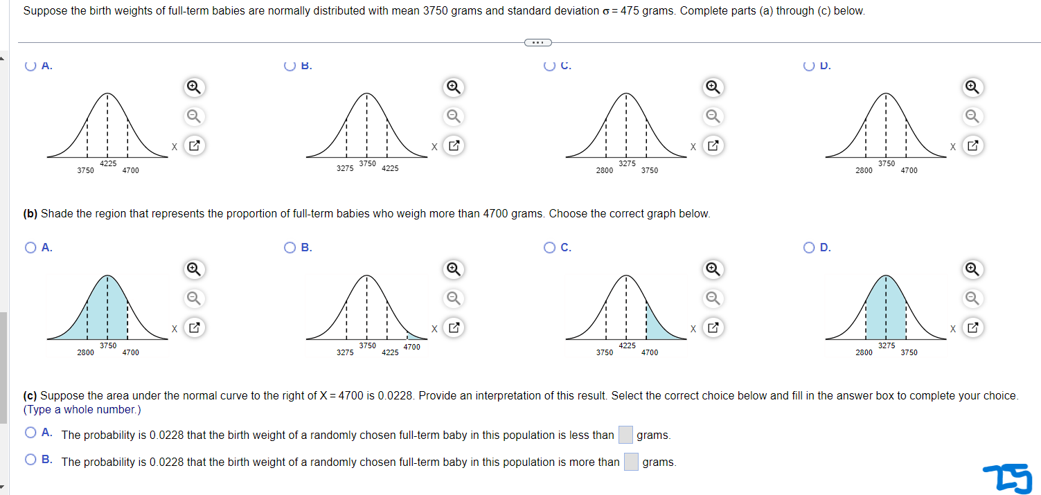 Solved Suppose the birth weights of full-term babies are | Chegg.com