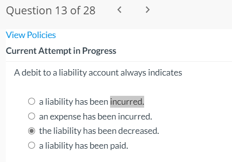 Solved Question 13 of 28 View Policies Current Attempt | Chegg.com