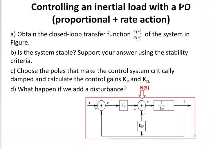 Solved a) Obtain the closed-loop transfer function R(s)Y(s) | Chegg.com