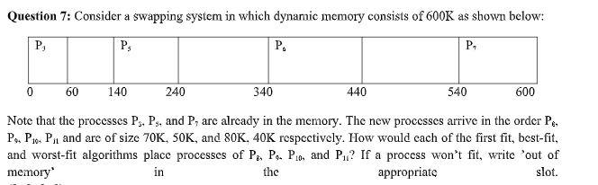 Solved Question 7: Consider a swapping system in which | Chegg.com