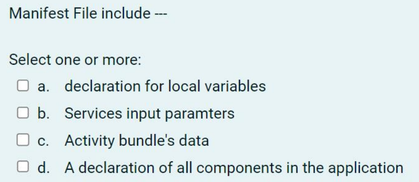 Solved Which is true about Broadcast Receivers? a. Runs in | Chegg.com