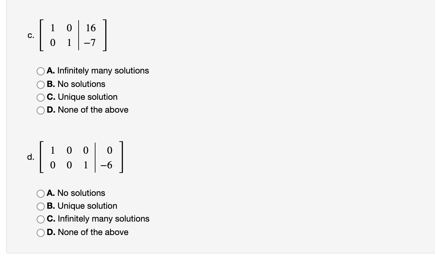 Solved (1 point) The reduced row-echelon forms of the | Chegg.com