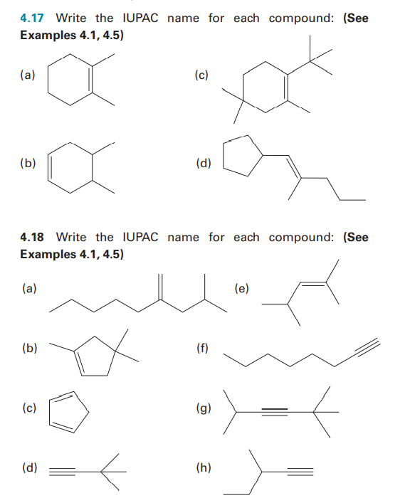 Solved 4.17 Write the IUPAC name for each compound: (See | Chegg.com