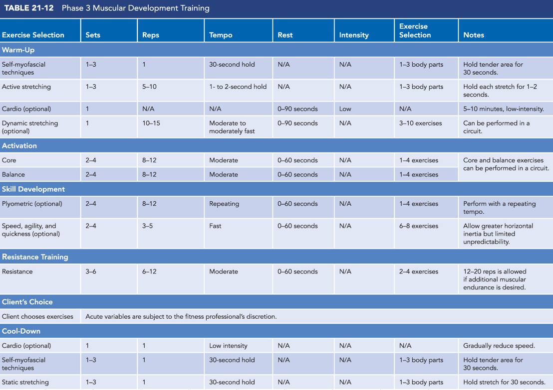 This workout should follow NASM's phase 2 | Chegg.com