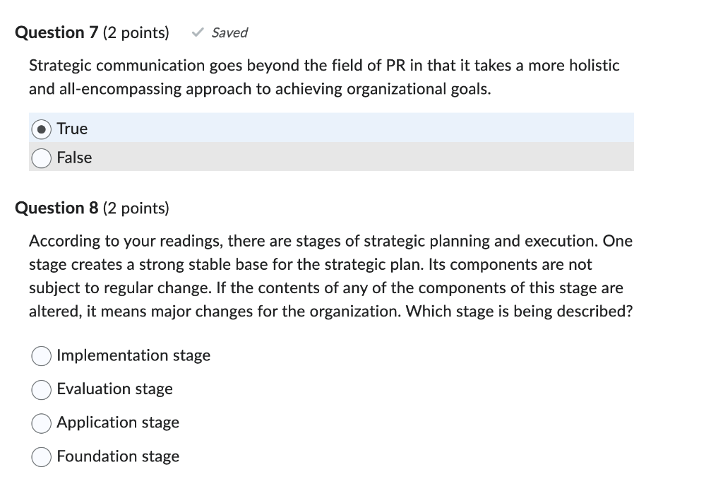 Solved Strategic communication goes beyond the field of PR | Chegg.com