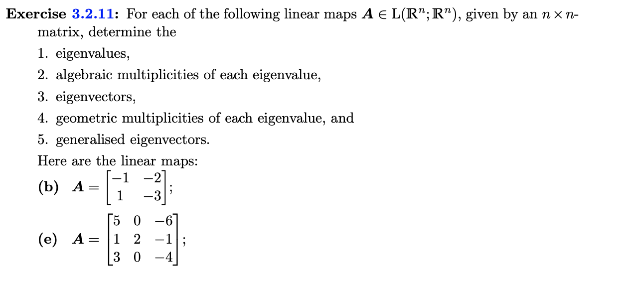 Solved Exercise 3.2.11: For each of the following linear | Chegg.com