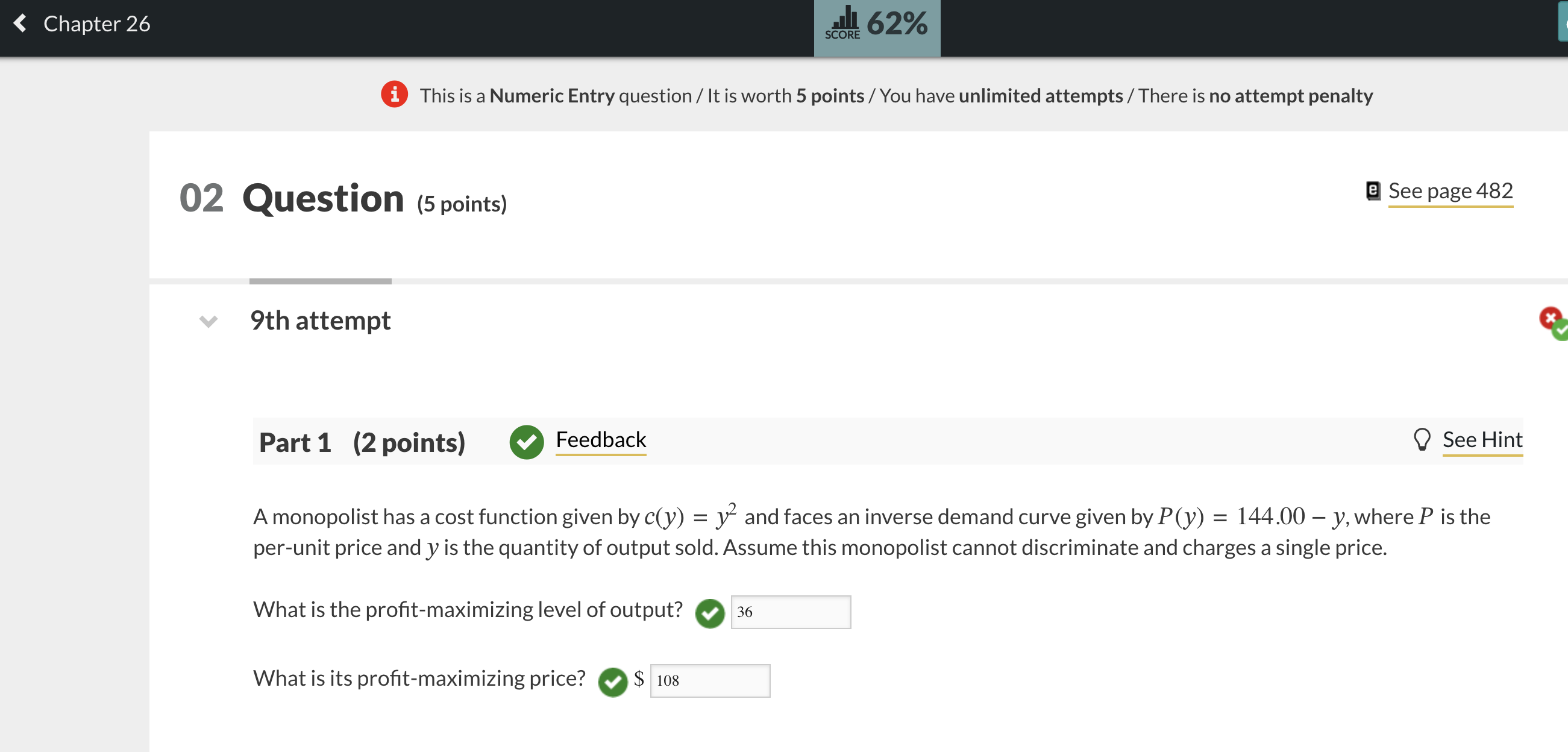Solved (i) This is a Numeric Entry question / It is worth 5 | Chegg.com Solved (i) This is a Numeric Entry question / It is worth 5 | Chegg.com
