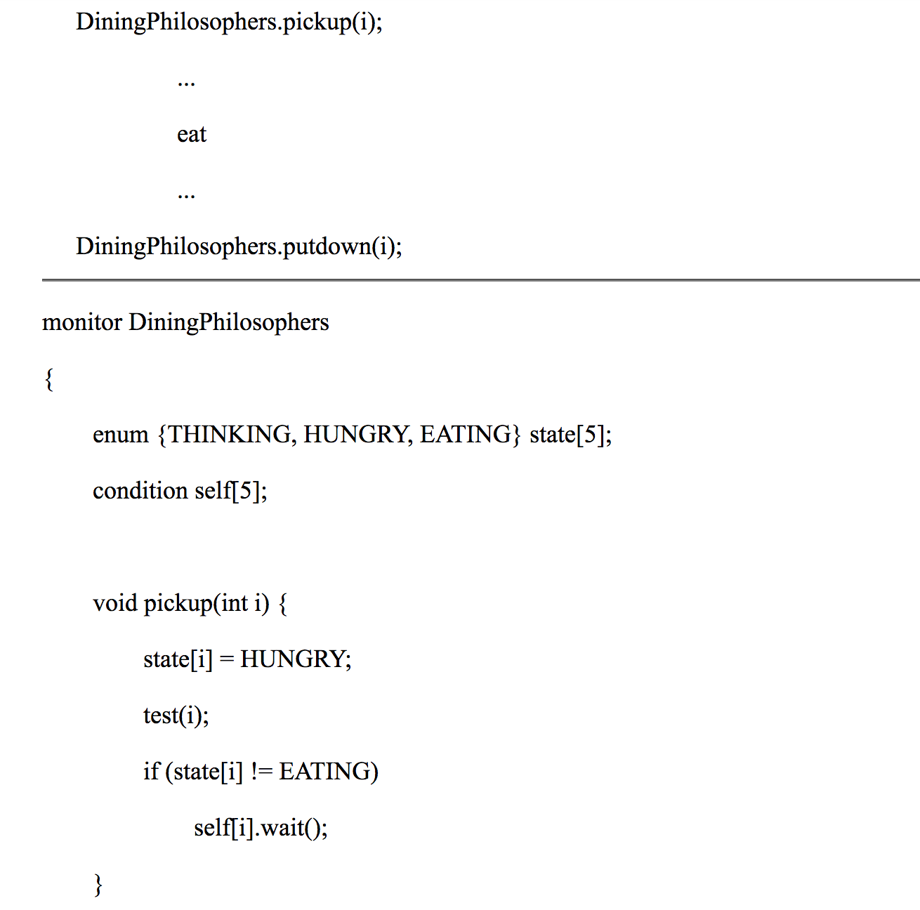 Solved DiningPhilosophers.pickup(i); ⋯ eat ... | Chegg.com