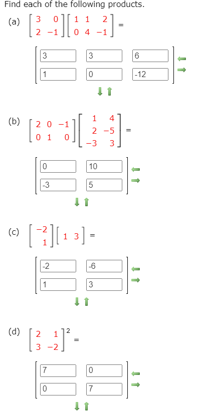 Solved Find each of the following products. (a) 3 0 1 1 2 2. | Chegg.com