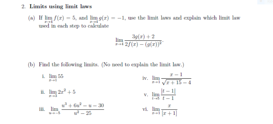 Limit Laws