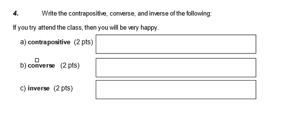 Solved 4. Write the contrapositive, converse, and inverse of | Chegg.com