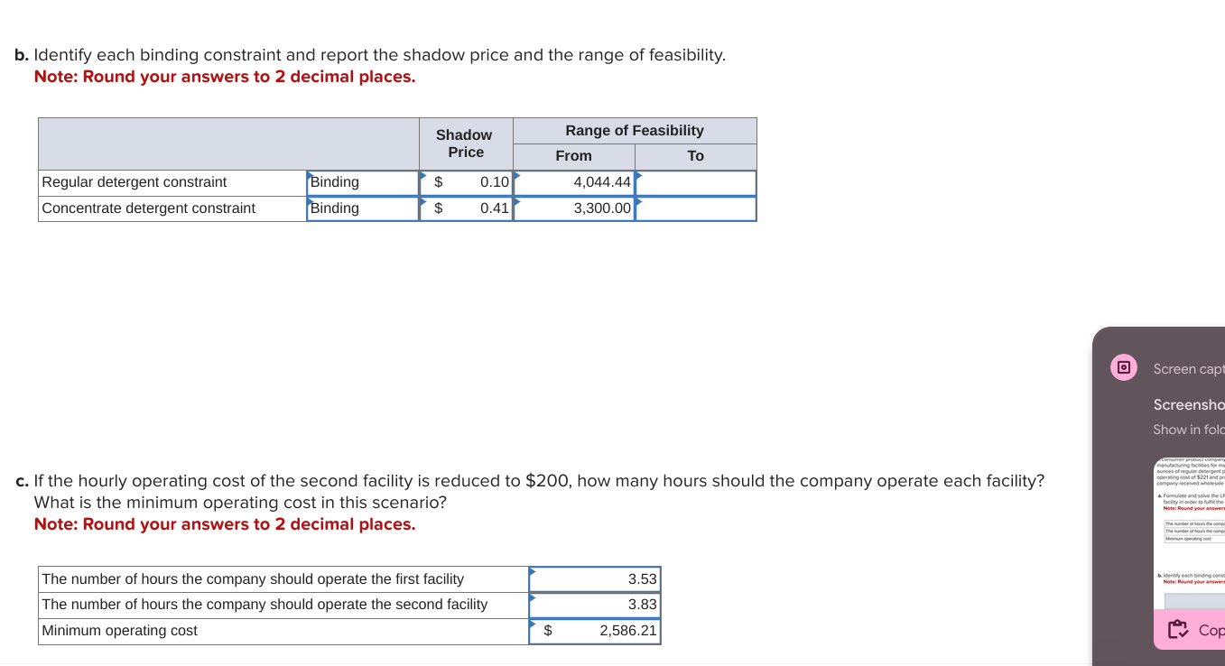 Solved b. Identify each binding constraint and report the | Chegg.com