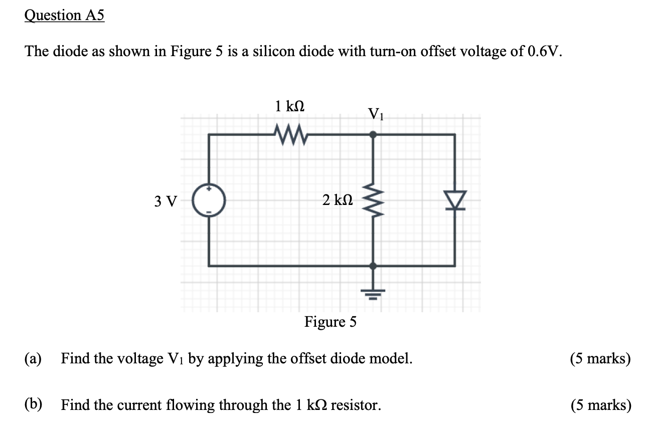 Solved Question A5 The diode as shown in Figure 5 is a | Chegg.com