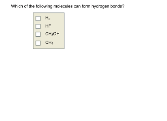 Solved Which of the following molecules can form hydrogen | Chegg.com