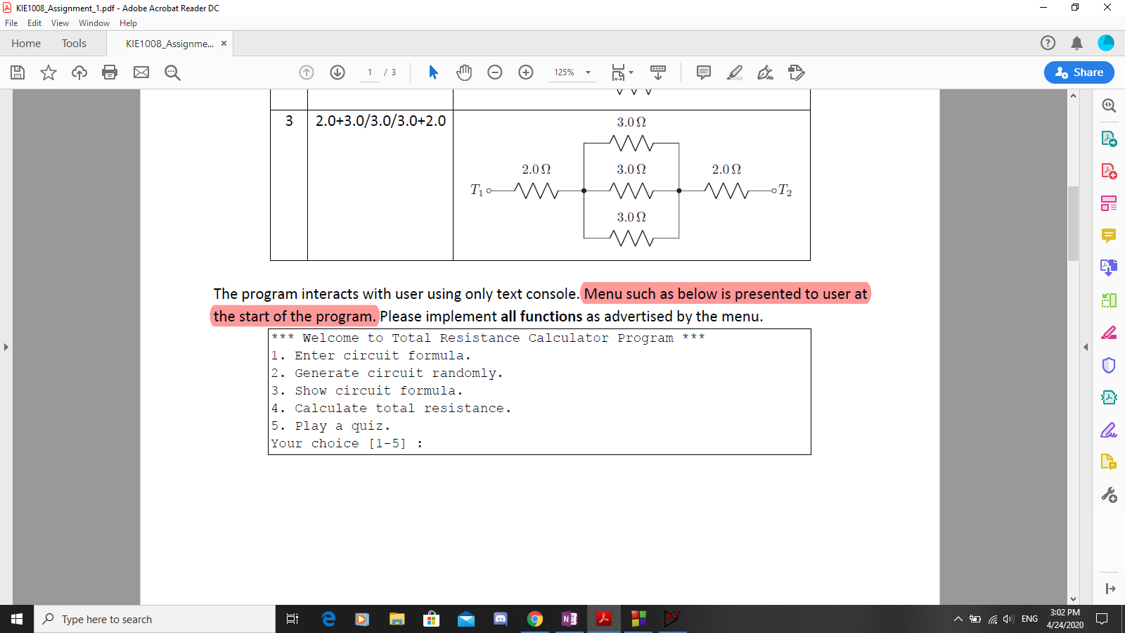 - o * KIE1008_Assignment_1.pdf - Adobe Acrobat Reader | Chegg.com