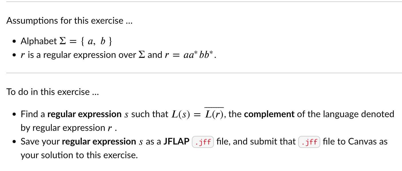 Solved Assumptions for this exercise ... - Alphabet Σ={a,b} | Chegg.com