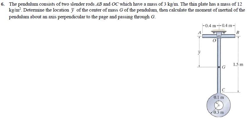 Solved 6. The pendulum consists of two slender rods AB and | Chegg.com Solved 6. The pendulum consists of two slender rods AB and | Chegg.com