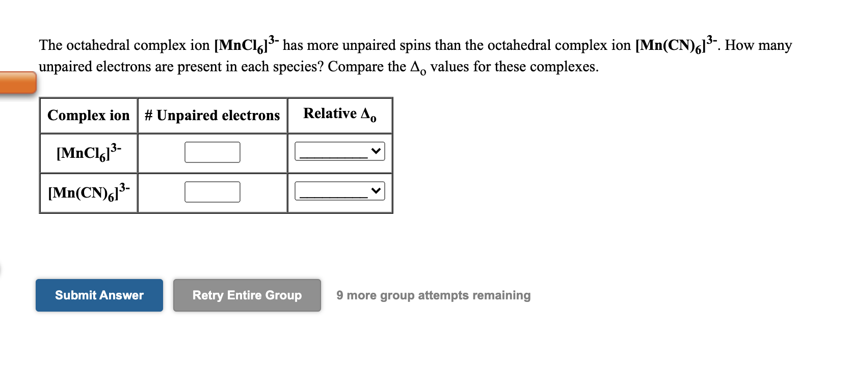 Solved The octahedral complex ion (CoC1,13- has more | Chegg.com