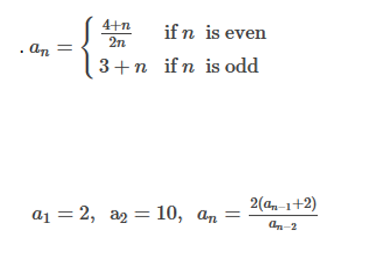 Solved an={2n4+n3+n if n is even if n is odd | Chegg.com