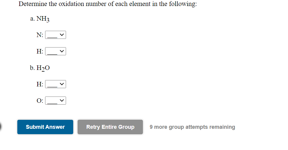 Solved Determine the oxidation number of each element in the | Chegg.com