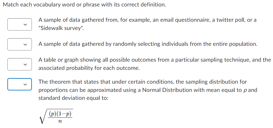 Solved Match each vocabulary word or phrase with its correct | Chegg.com