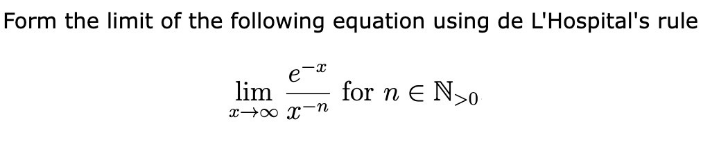 Solved Form the limit of the following equation using de | Chegg.com