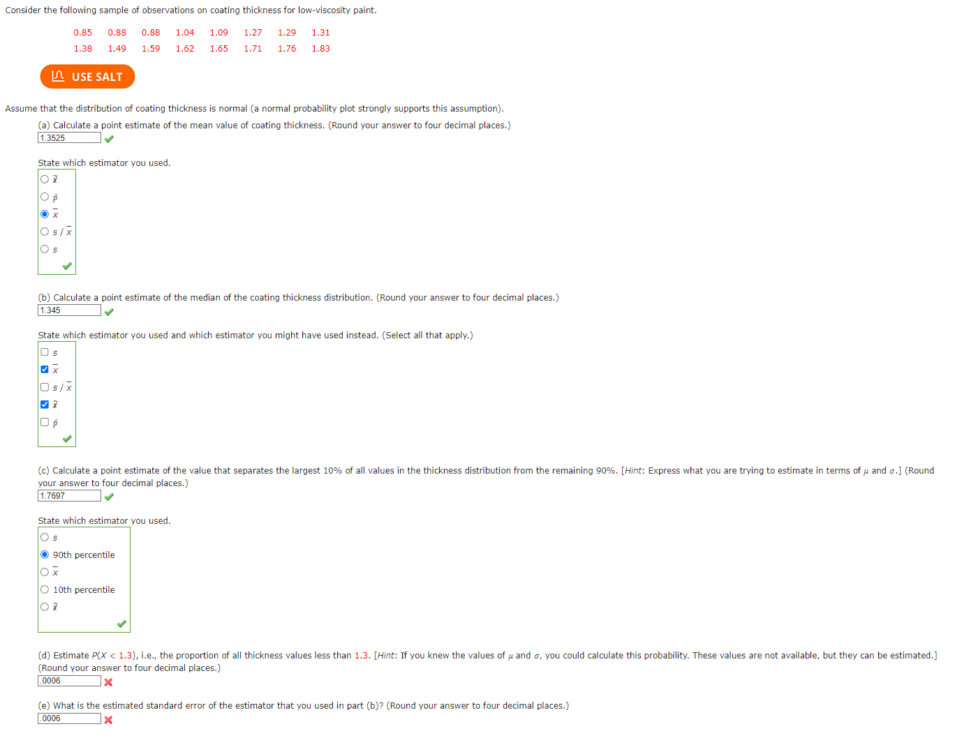Solved Consider the following sample of observations on | Chegg.com