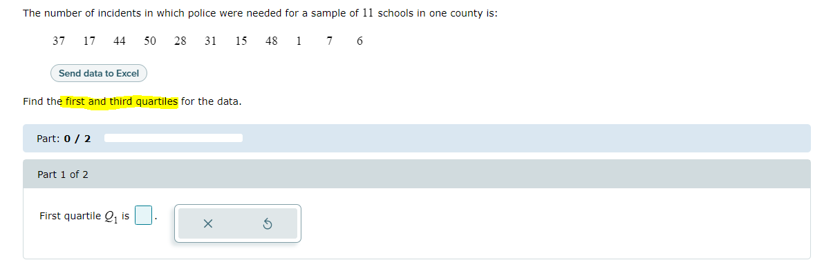 Solved Find the first and third quartiles for the data. | Chegg.com