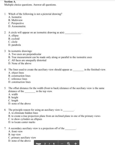 Solved Section A. Multiple choice questions. Answer all | Chegg.com