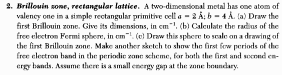 Solved 2. Brillouin zone, rectangular lattice. A | Chegg.com