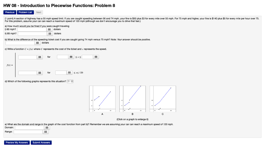 Solved HW 08 - Introduction to Piecewise Functions: Problem | Chegg.com