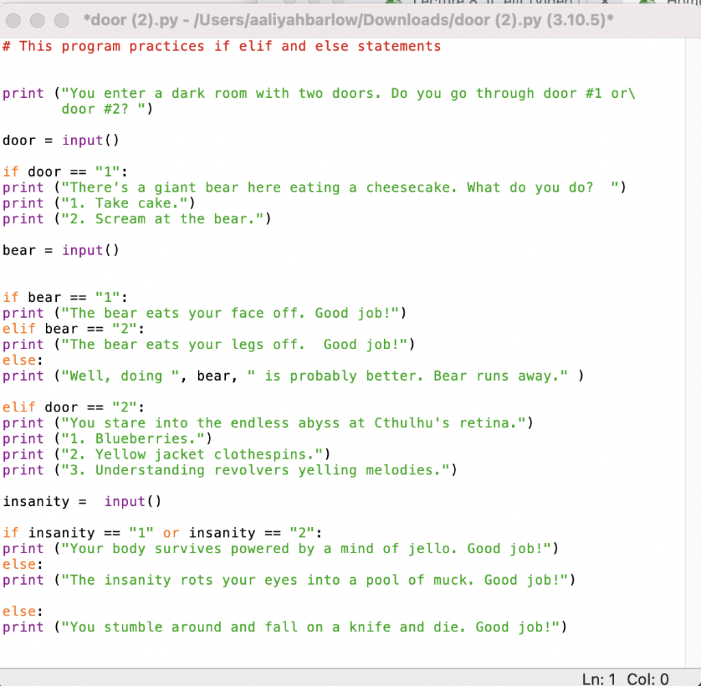 Solved 5. (10 pt) Download the door.py, which is a word game | Chegg.com