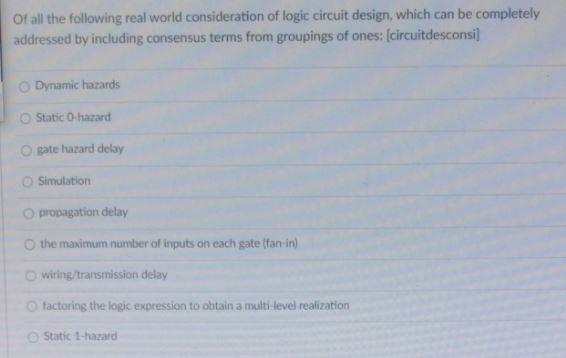 Solved Of all the following real world consideration of | Chegg.com