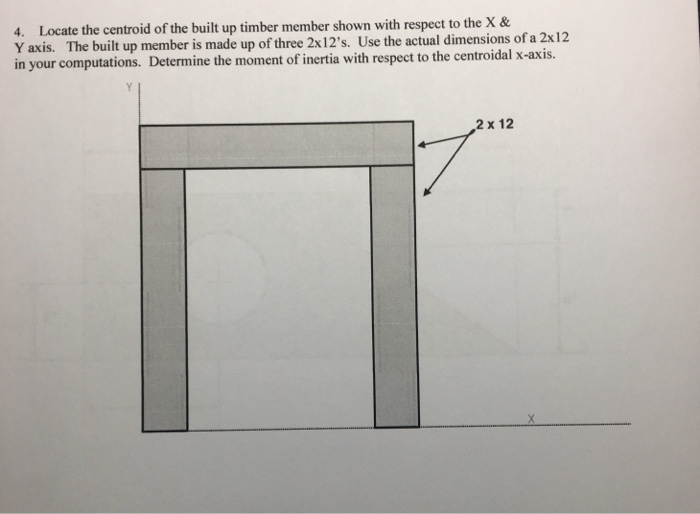 Solved 4. Locate the centroid of the built up timber member | Chegg.com