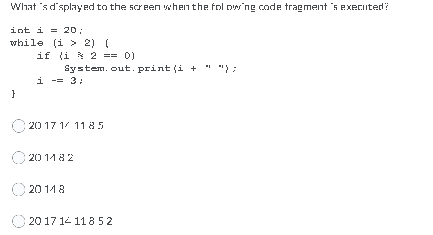 Solved What is displayed to the screen when the following | Chegg.com