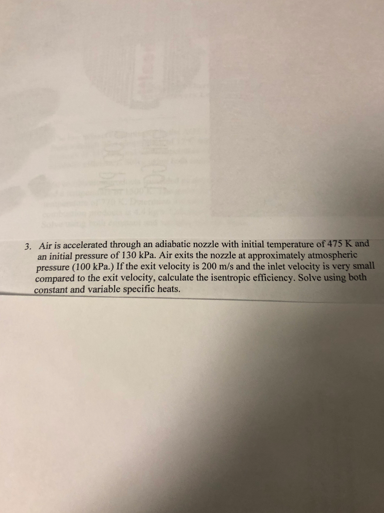 Solved 3. Air is accelerated through an adiabatic nozzle | Chegg.com