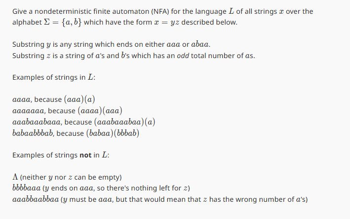 Solved Give a nondeterministic finite automaton (NFA) ﻿for | Chegg.com